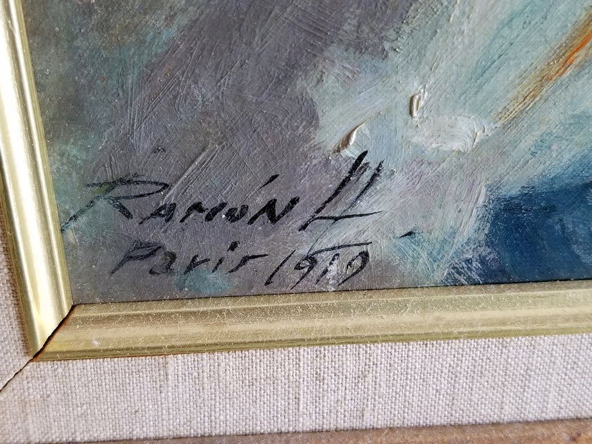 Antique Oil Painting French Artist Ramon H Paris Signed – parisdiva.com